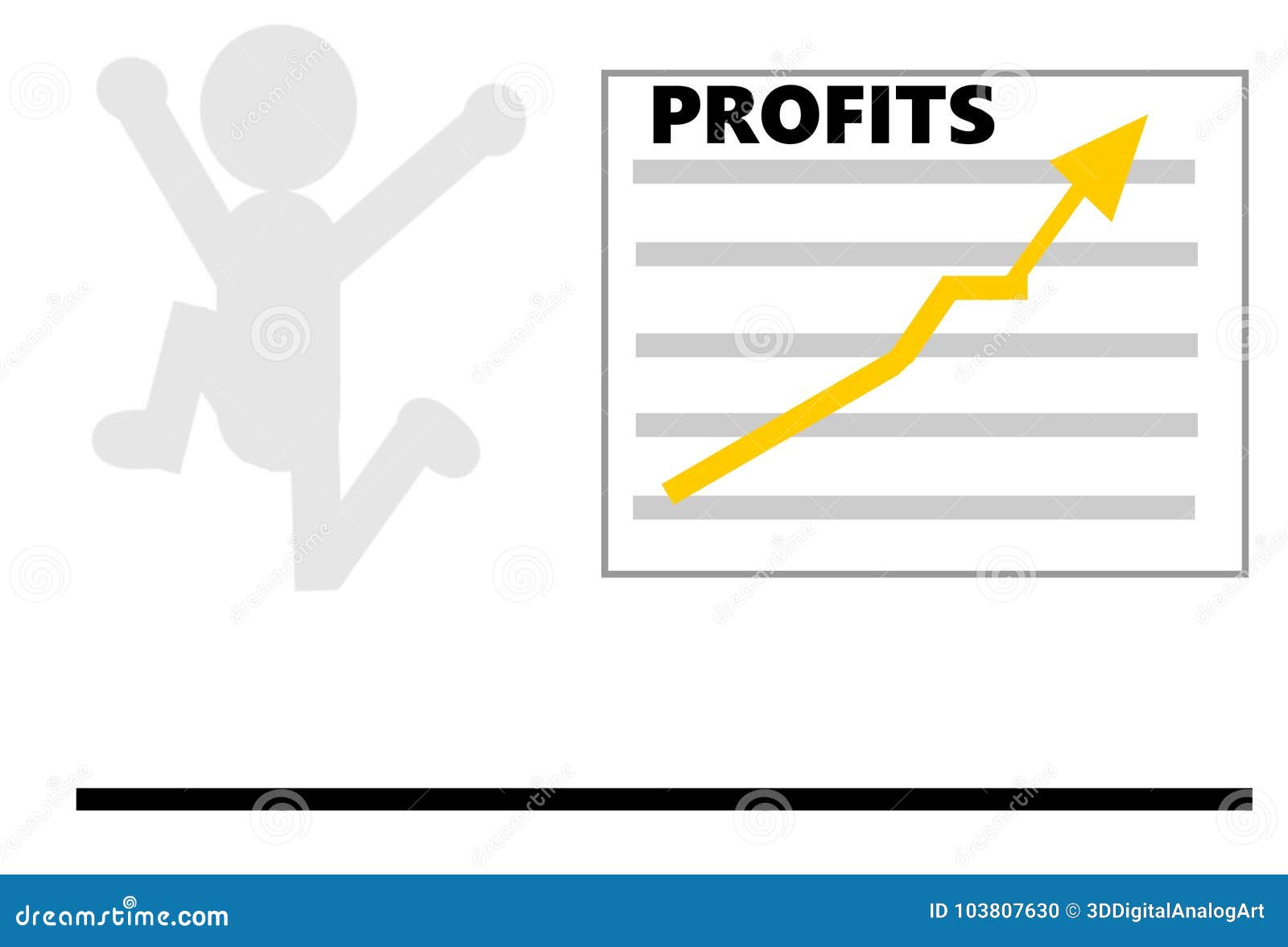 Froher Sprung Wegen Der Hohen Gewinne Stockfoto - Illustration von ...