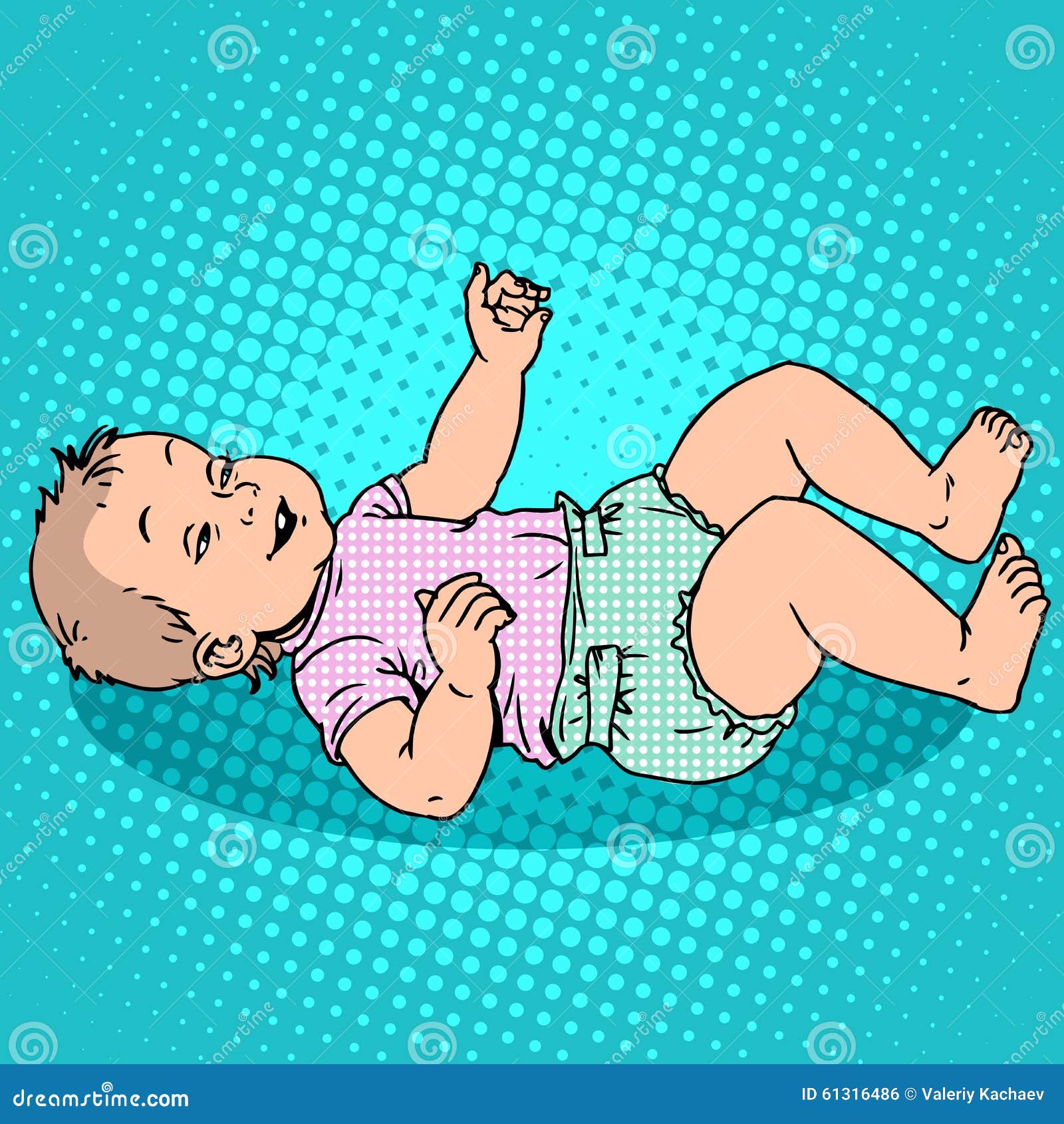 Frohes Kind in der Windel vektor abbildung. Illustration von knall ...