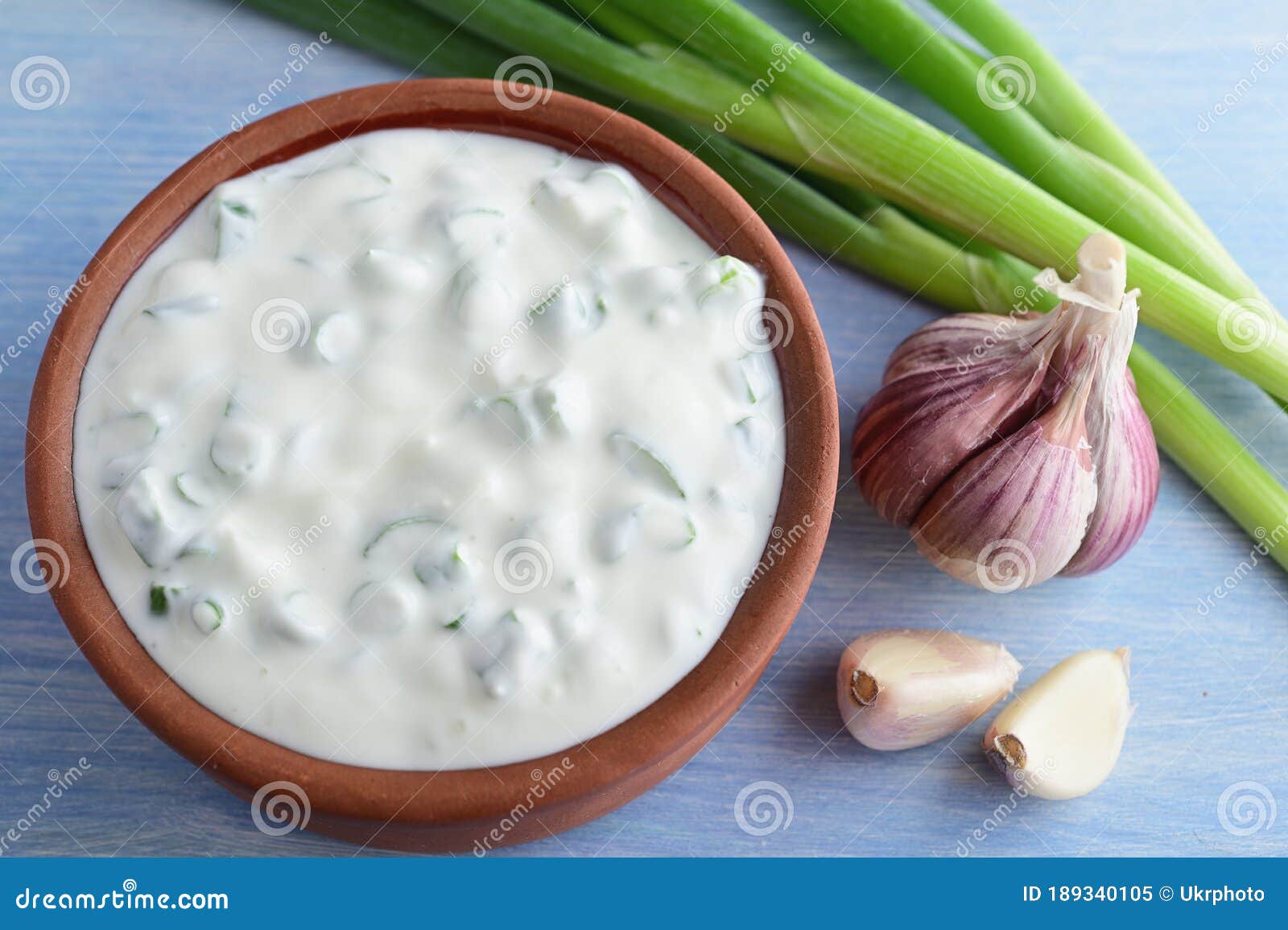Fromage Blanc with Garlic and Green Onion Stock Image - Image of french ...