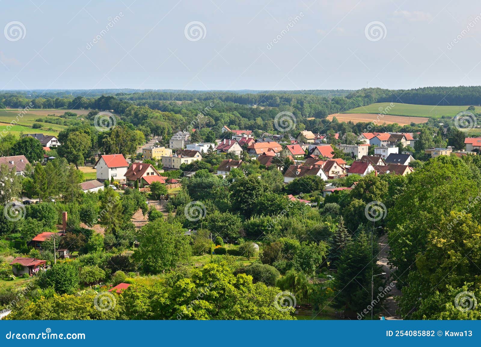 Frombork town panorama stock photo. Image of brick, panorama - 254085882