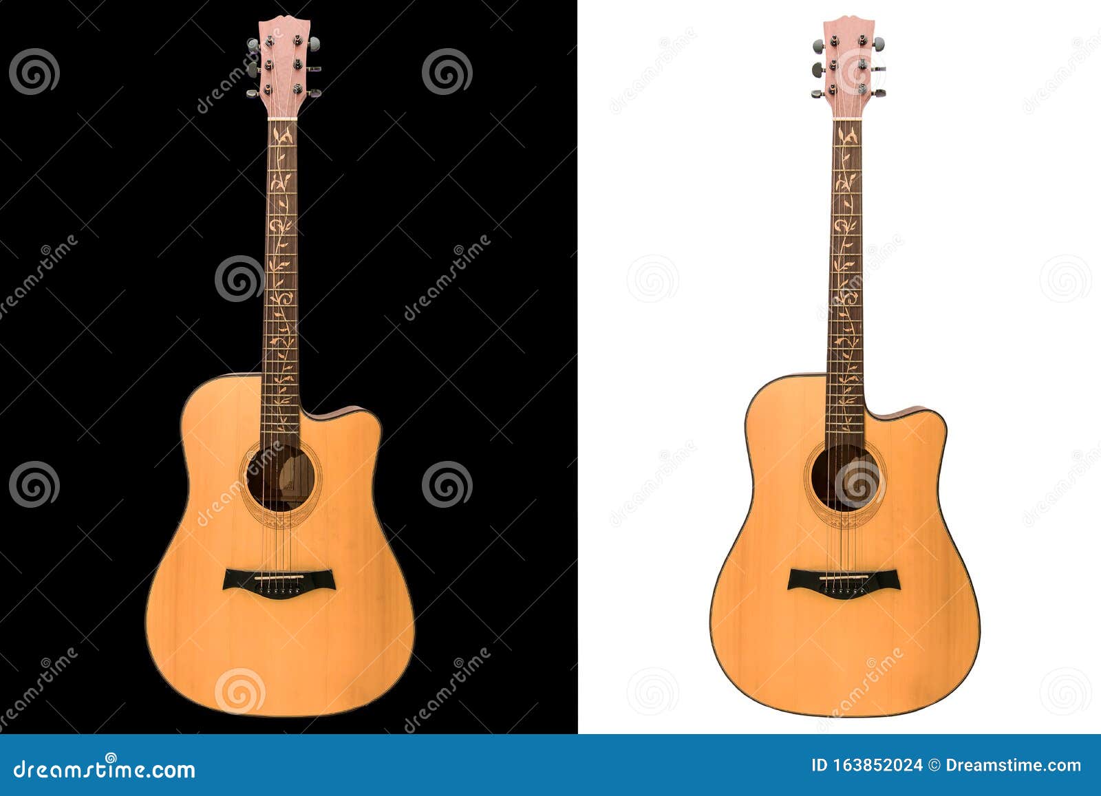 The Front and Front of the Acoustic Guitar Stock Photo - Image of ...