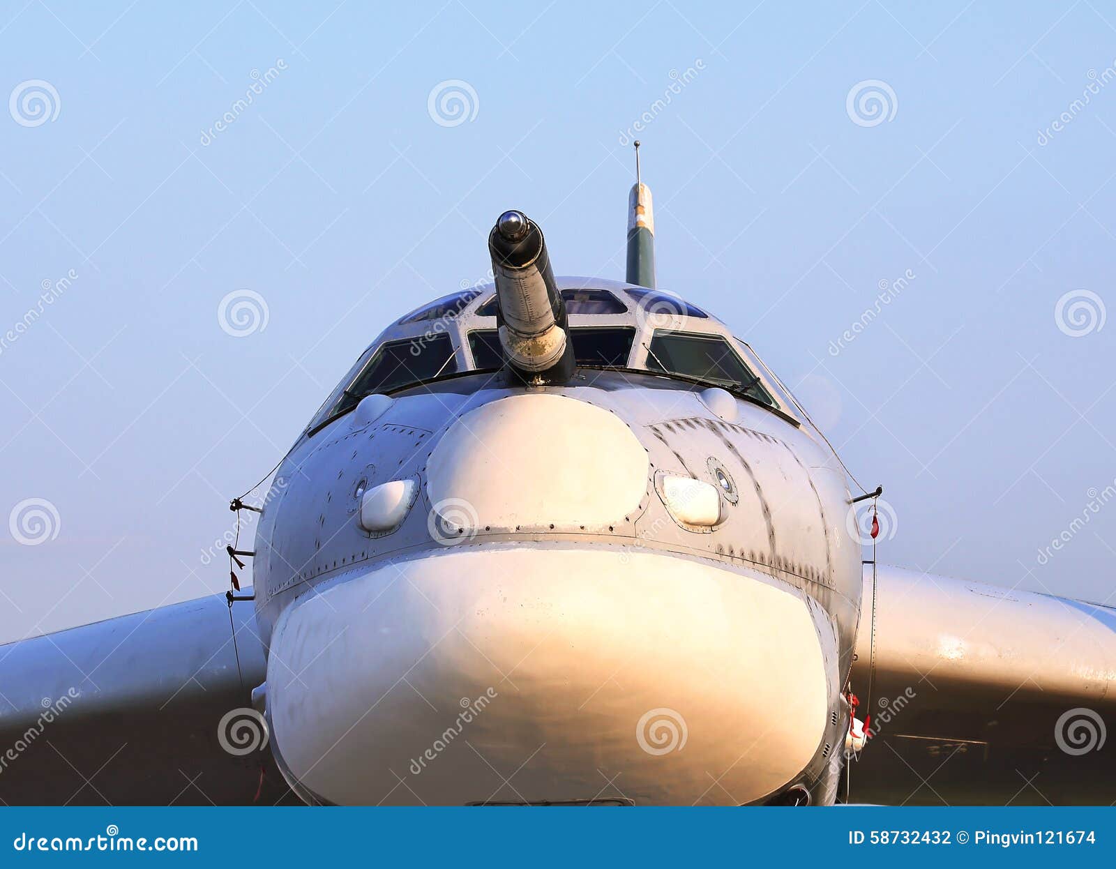 Front of the aircraft stock photo. Image of long, force - 58732432