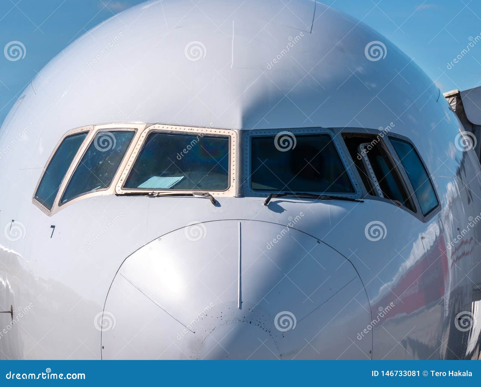 The Front of an Airplane Cockpit in Sunshine Stock Image - Image of ...
