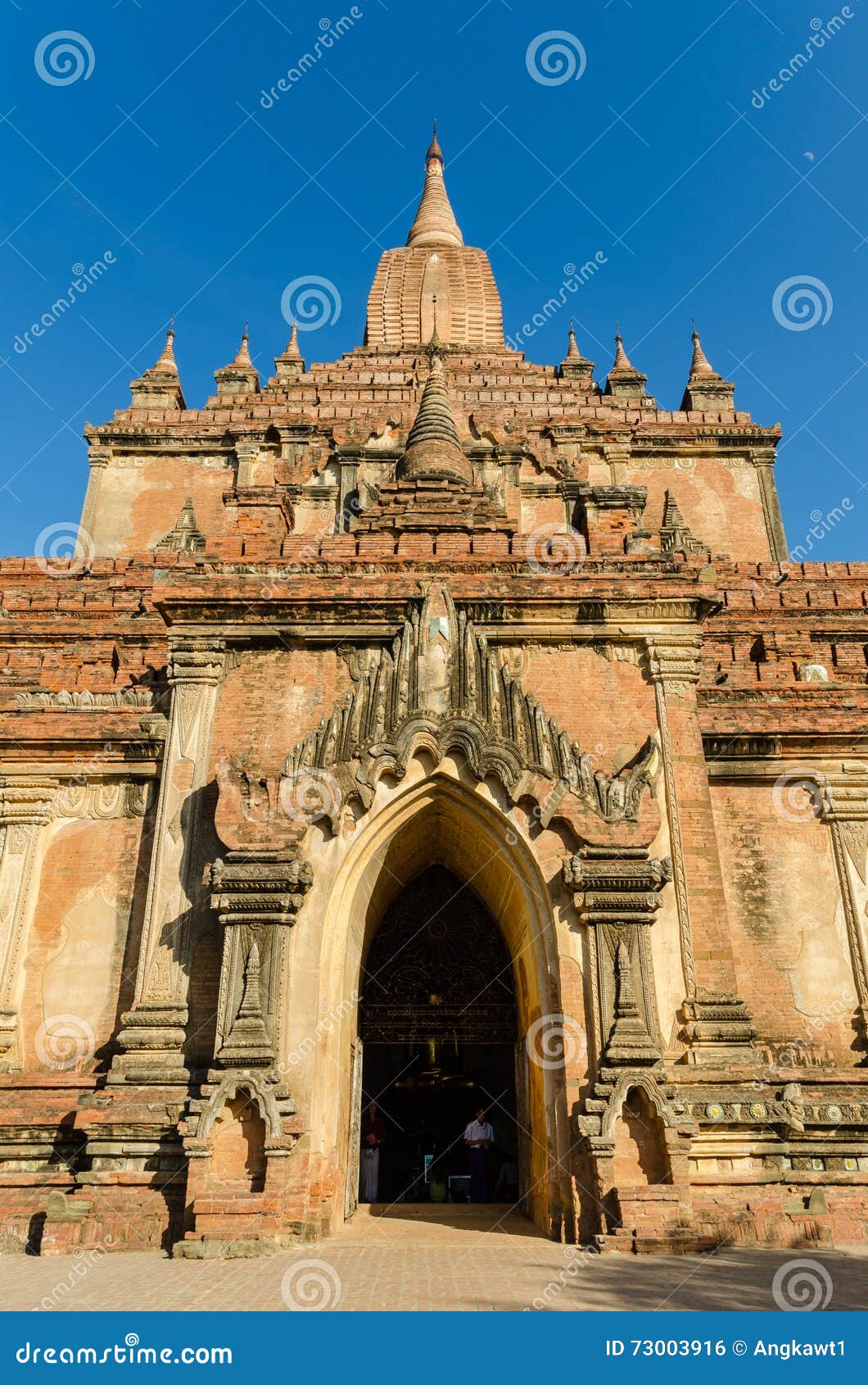 The Front of Ancient Htilo Minlo Pagoda at Dawn with Blue Sky Editorial ...