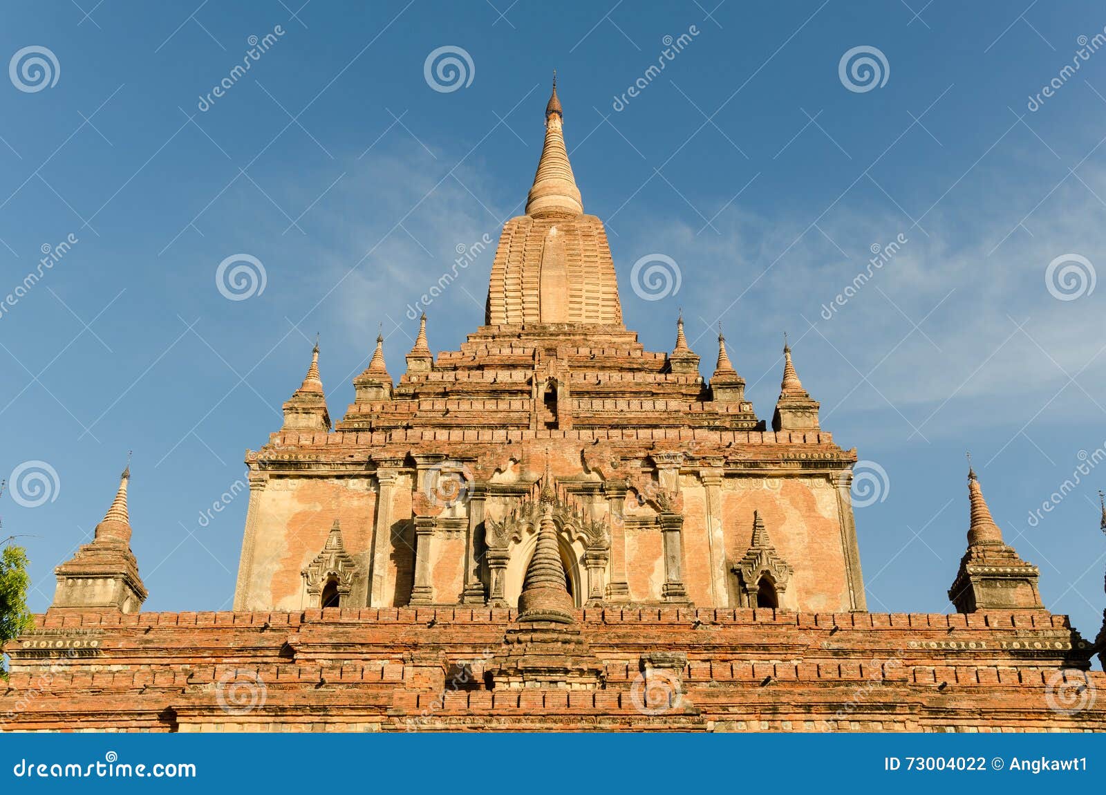 The Front of Ancient Htilo Minlo Pagoda at Dawn with Blue Sky Stock ...