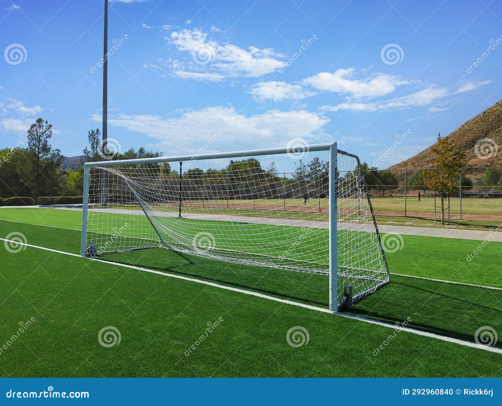 A Front Angle View of Soccer Goal at Public Park Stock Photo - Image of ...