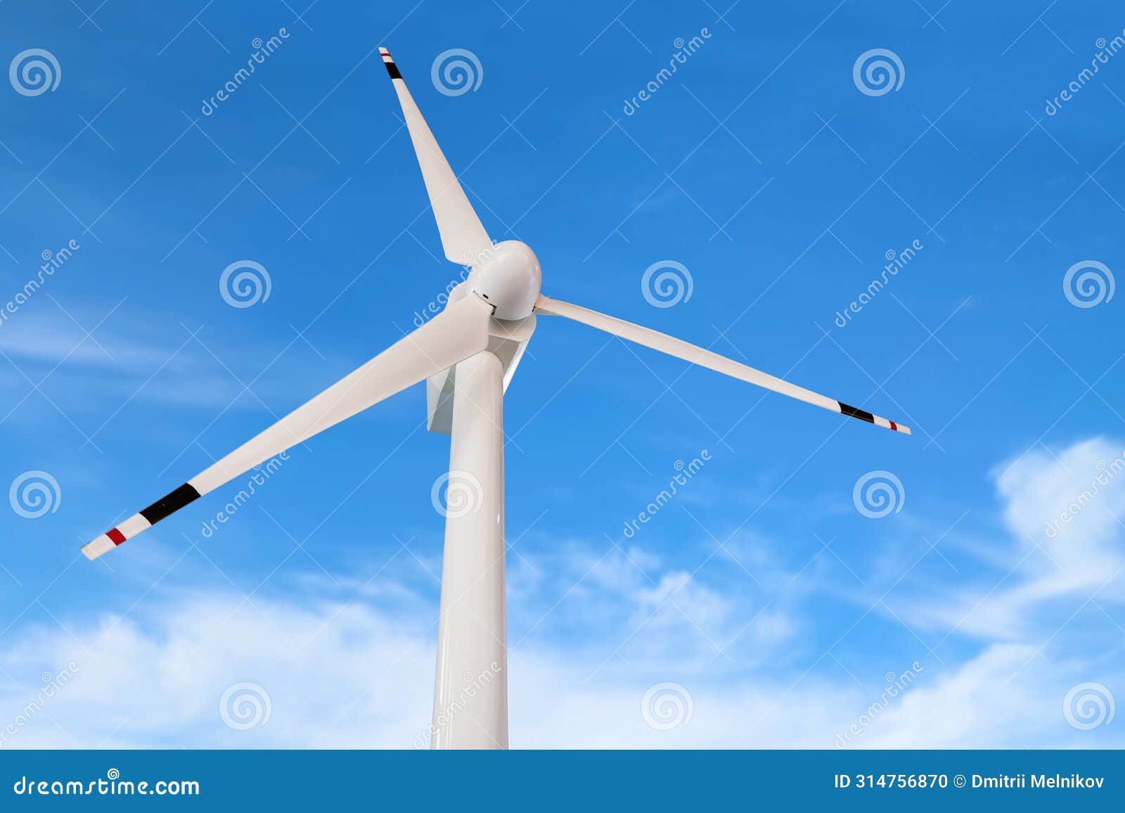 Front and Angle View of Wind Turbine. Alternative Renewable Energy ...