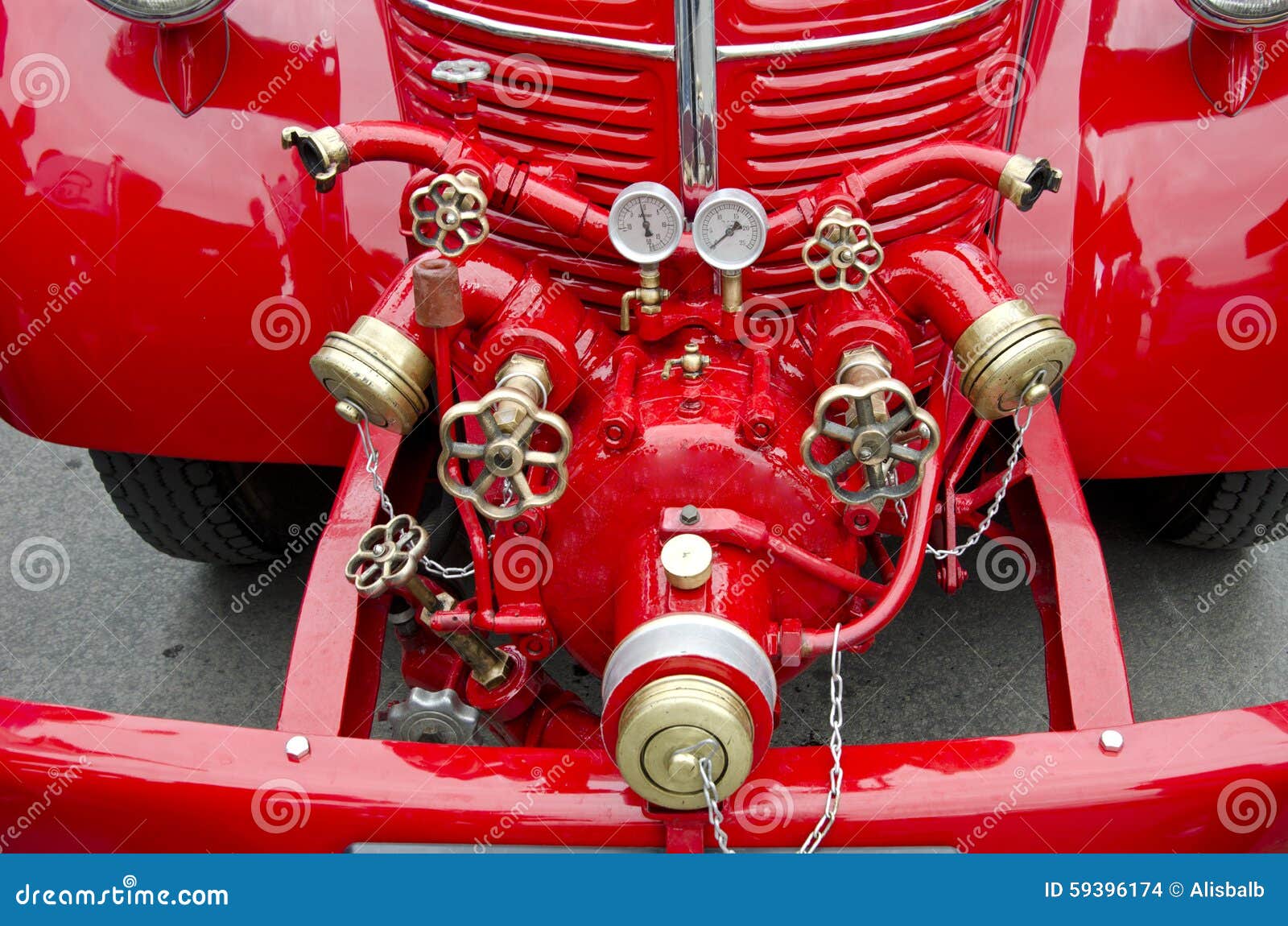 Front of Antique Firefighters Car Stock Photo - Image of oldtimer ...