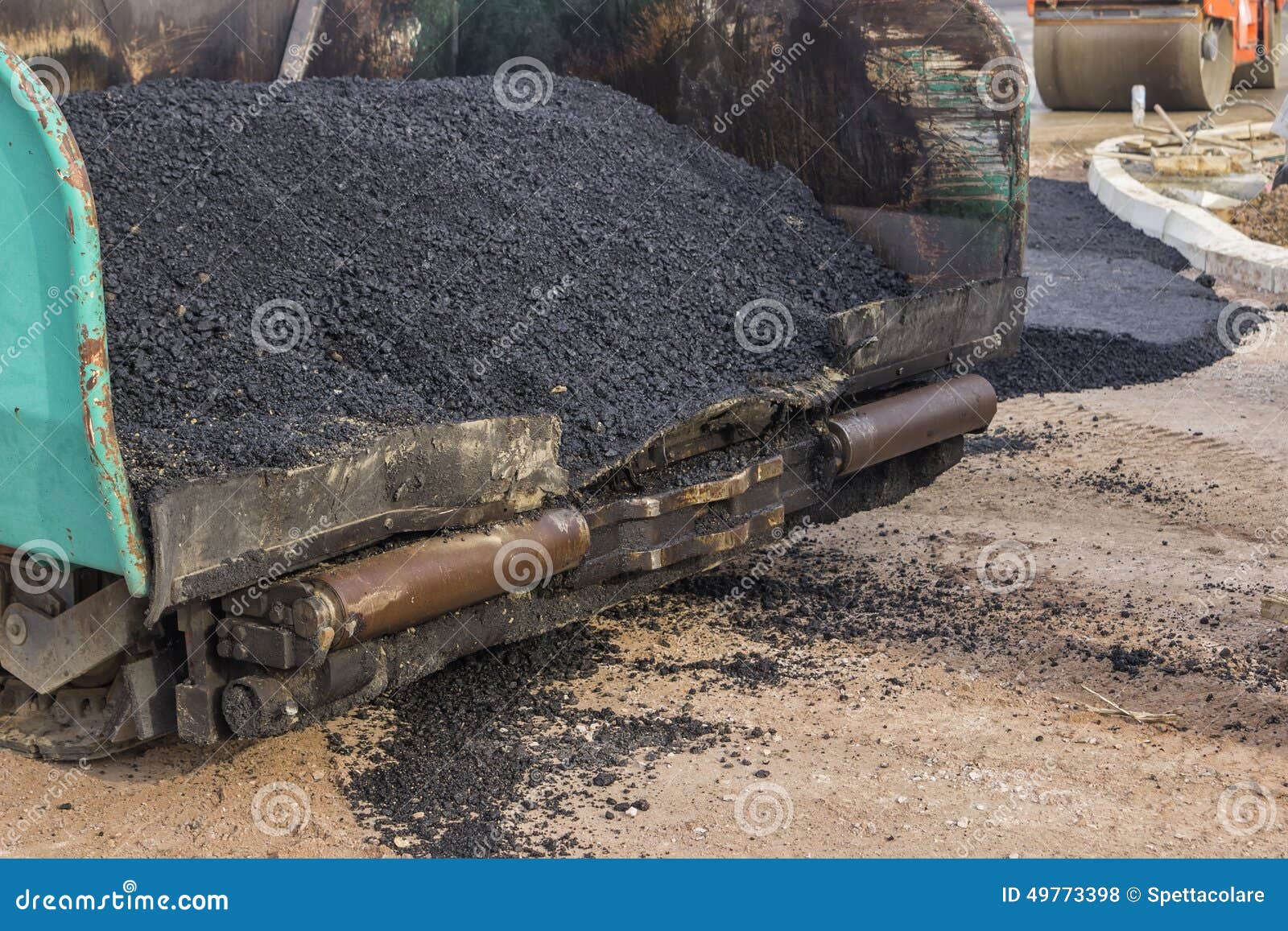 Front of a Asphalt Laying Machine 2 Stock Photo - Image of bitumen ...