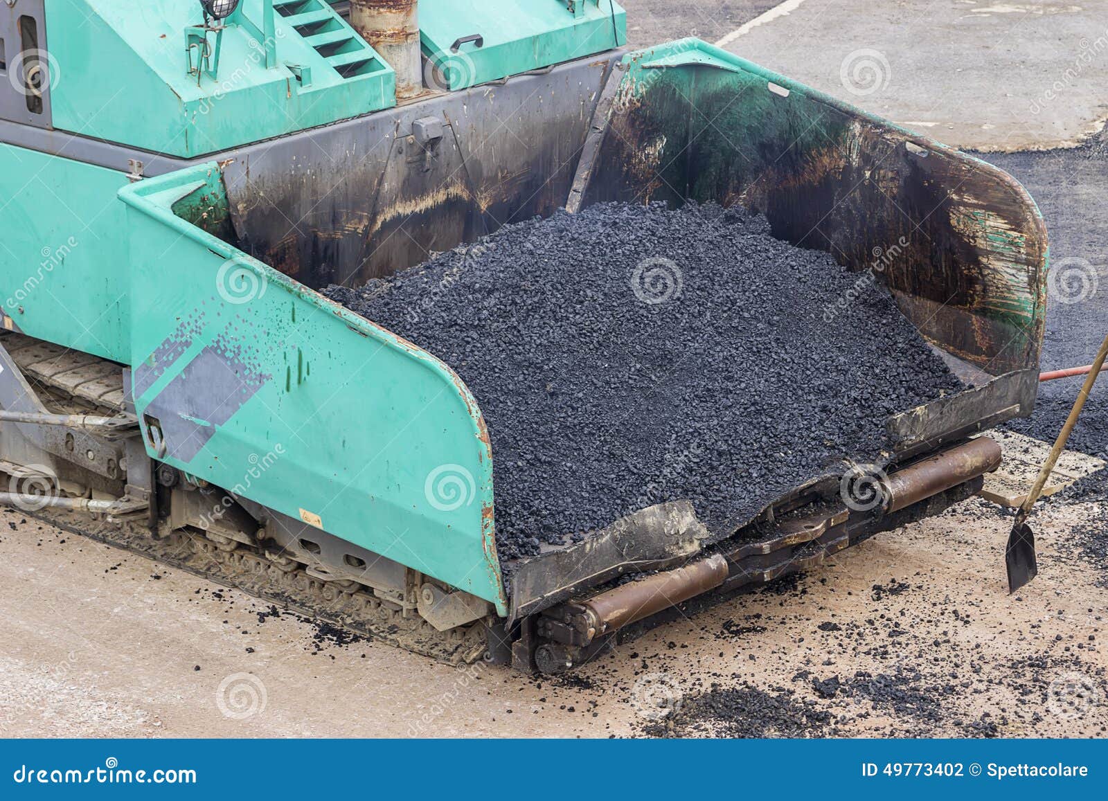 Front of a Asphalt Laying Machine Stock Photo - Image of patch, manual ...