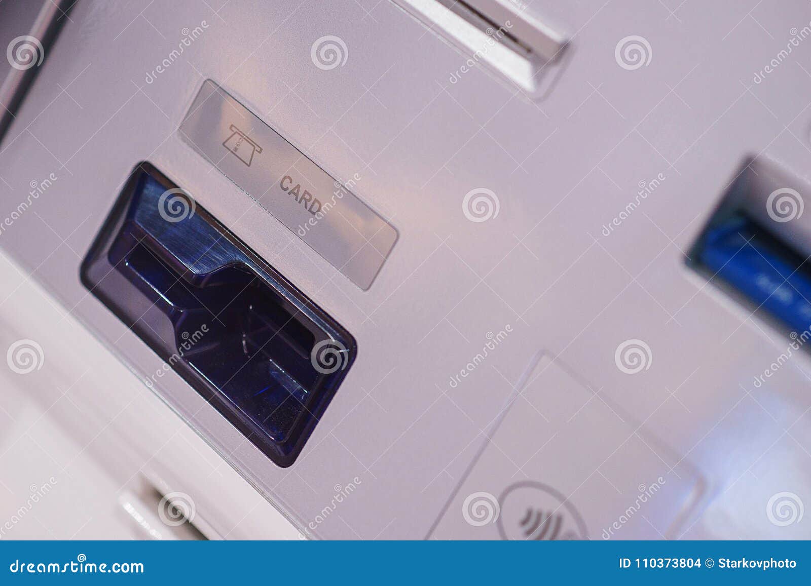 Front ATM Panel with a Keyboard for Entering a Password, a Fingerprint ...