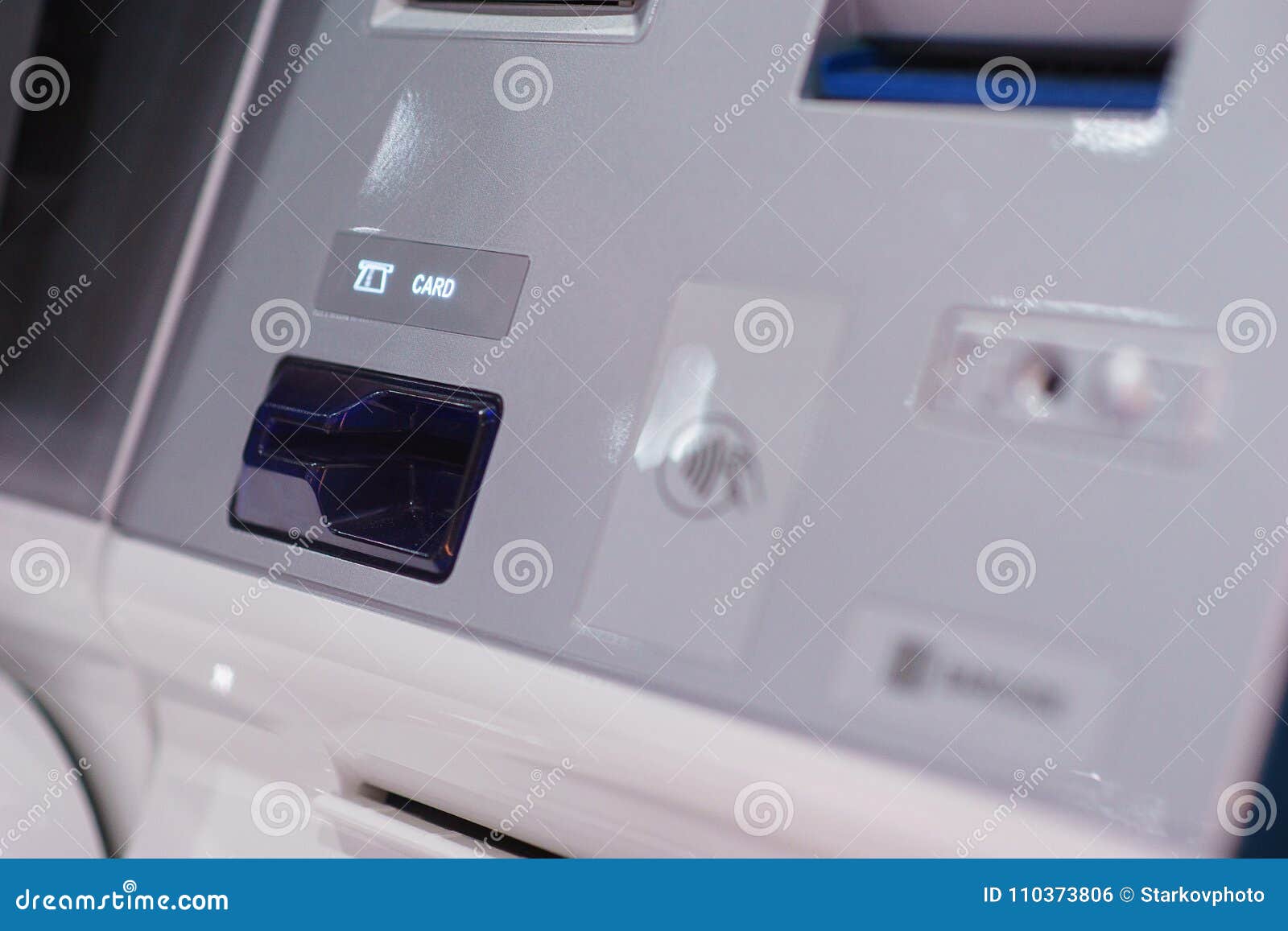 Front ATM Panel with a Keyboard for Entering a Password, a Fingerprint ...