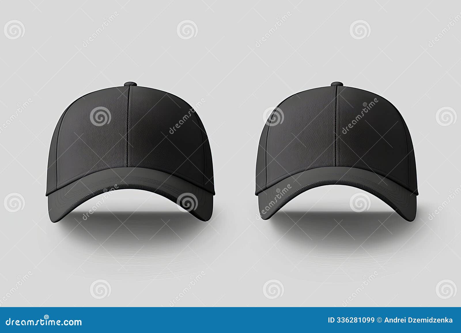 The Front and Back of a Blank Black Baseball Cap Stock Image - Image of ...