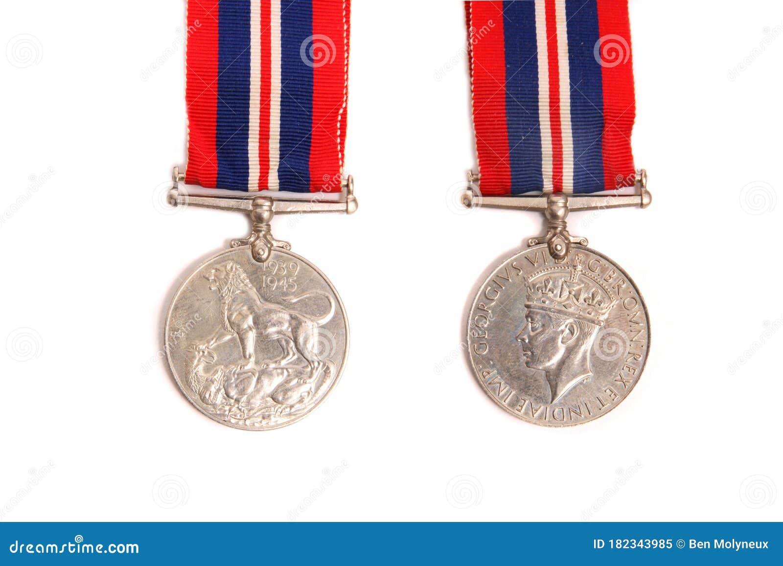 The Front and Back of a British World War Medal Featuring King George ...