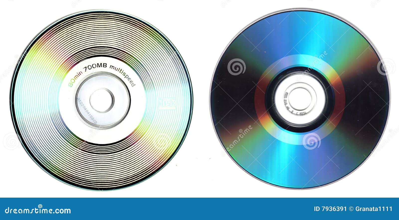 Front and back cd stock image. Image of colors, isolated - 7936391