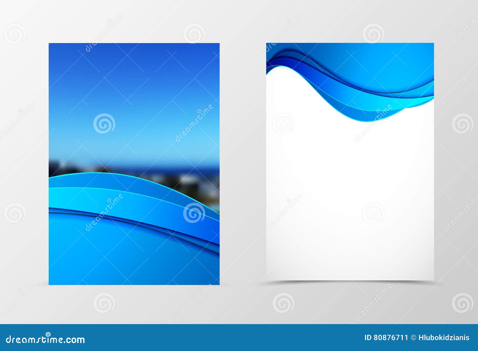 Front and Back Dynamic Wave Flyer Template Design Stock Vector ...