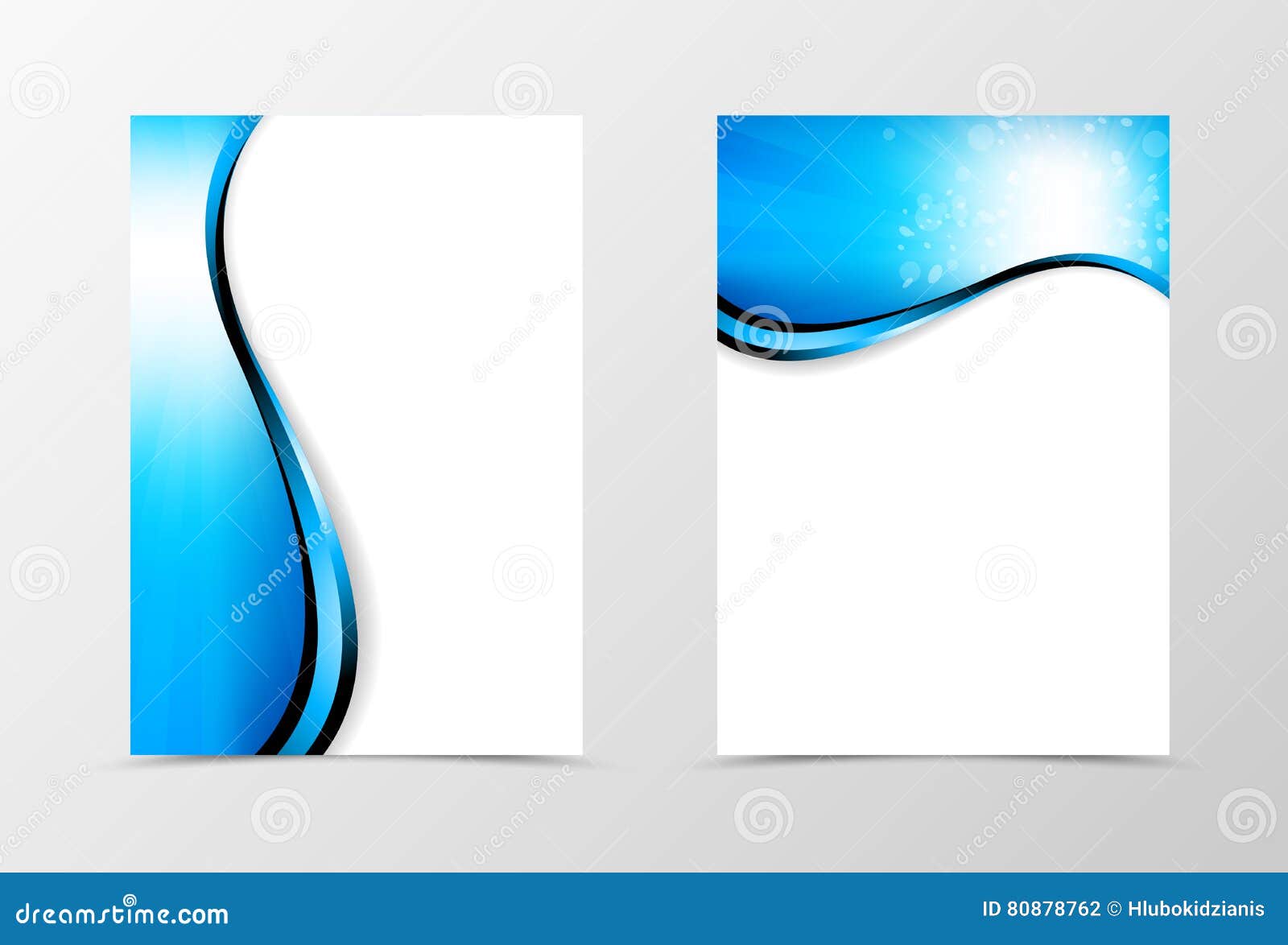 Front and Back Dynamic Wave Flyer Template Design Stock Vector ...