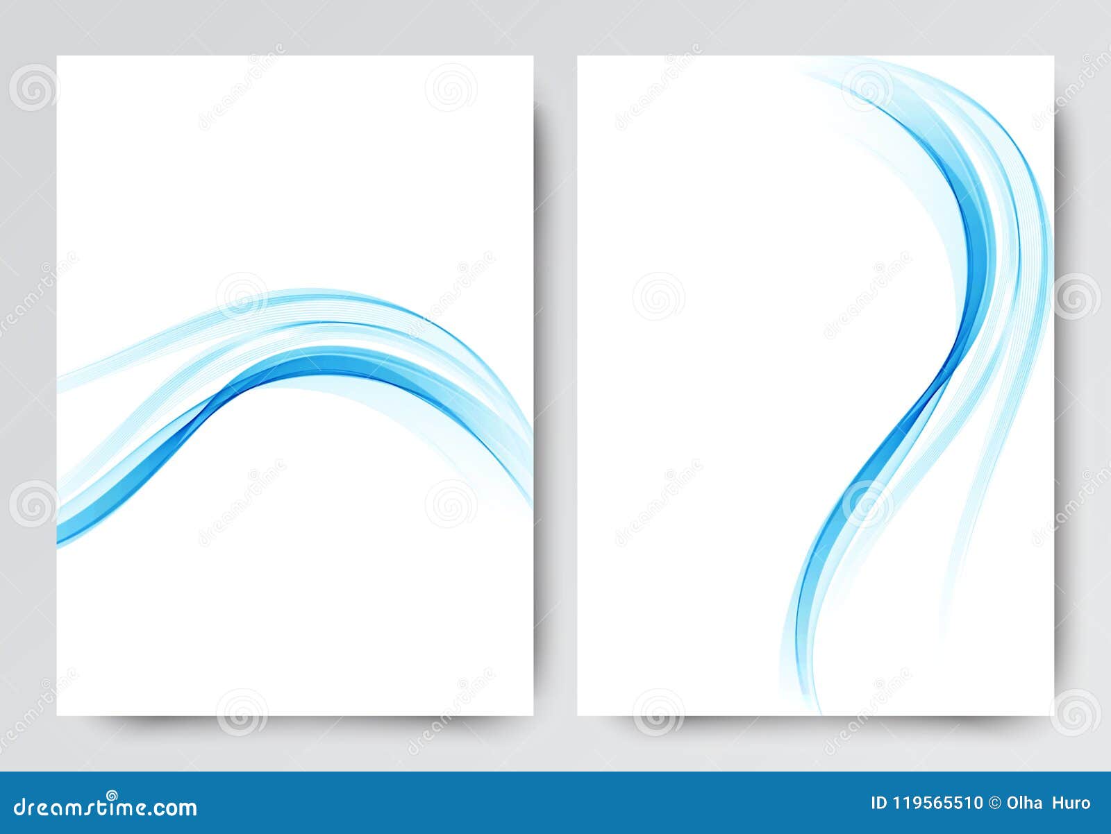 Front and Back Dynamic Wavy Flyer Template Design. Abstract Template ...