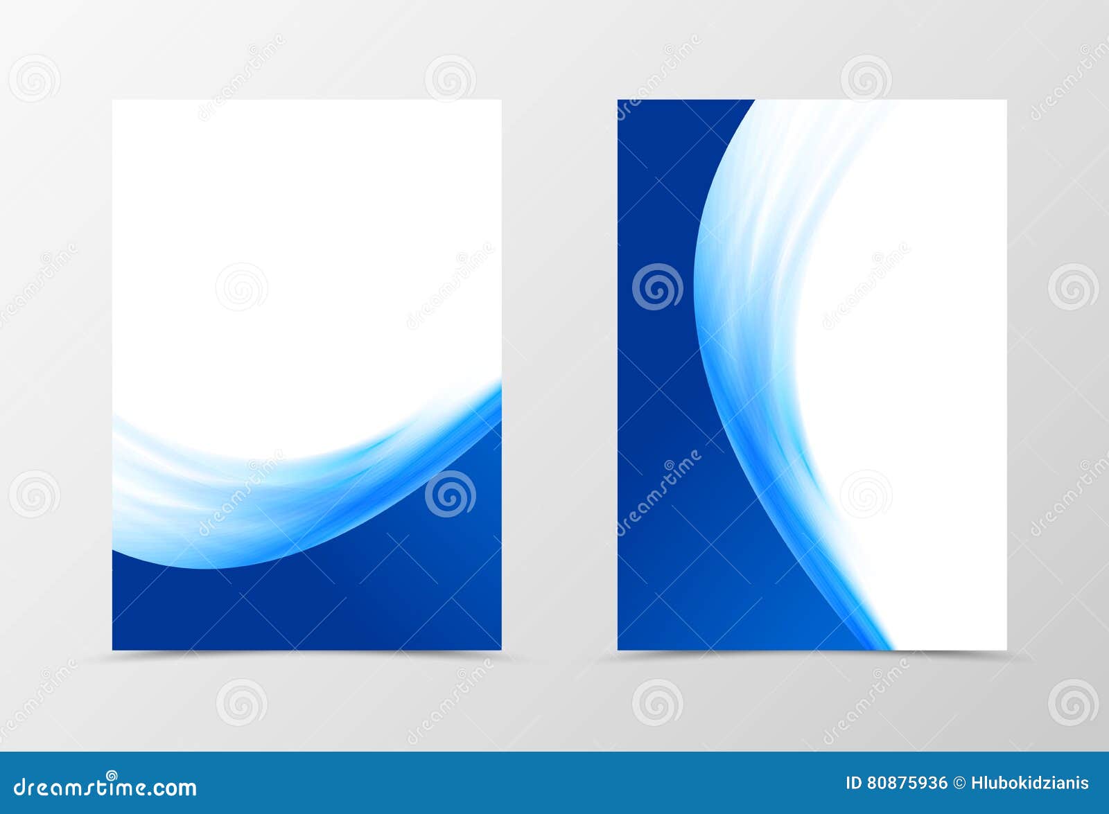 Front and Back Dynamic Wavy Flyer Template Design Stock Vector ...