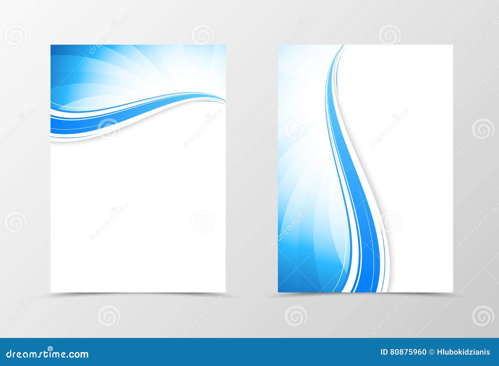 Front and Back Dynamic Wavy Flyer Template Design Stock Vector ...