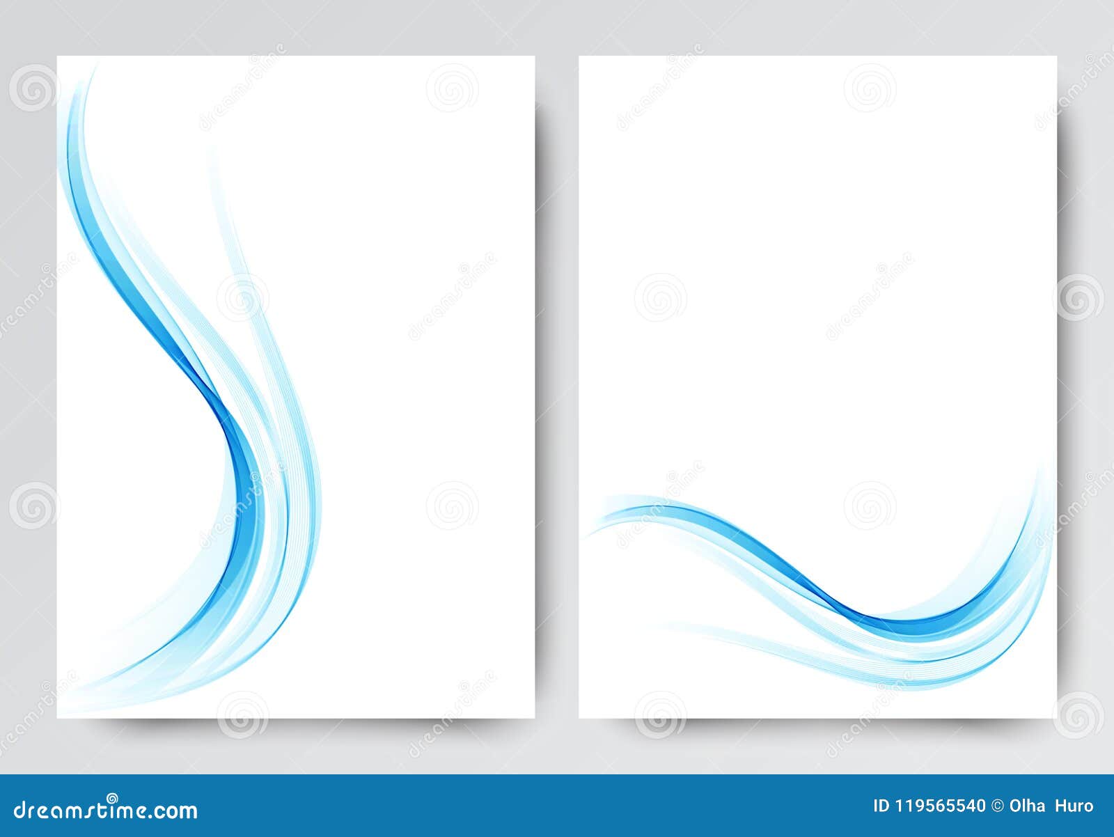 Front and Back Dynamic Wavy Flyer Template Design. Abstract Template ...