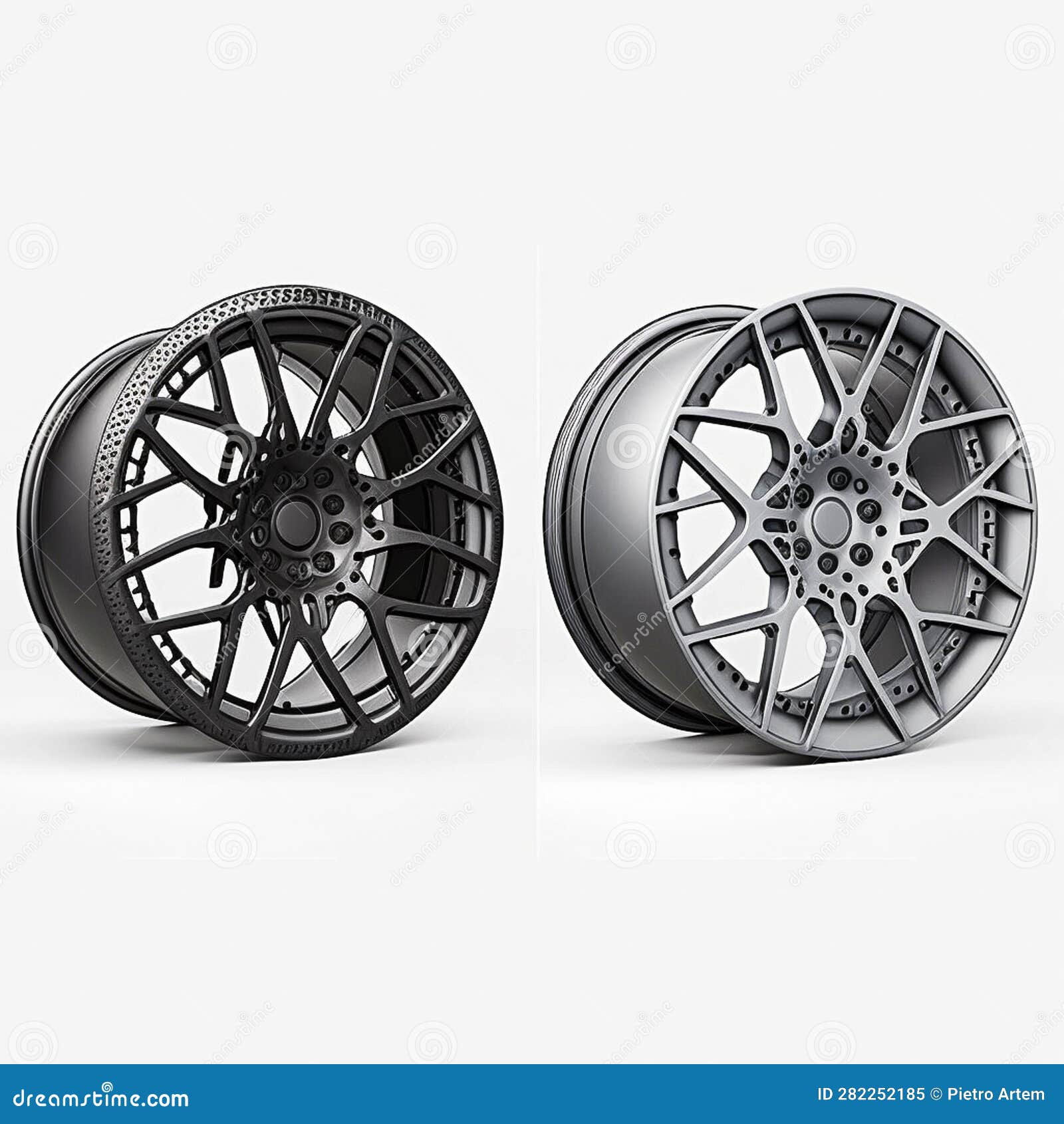 Front and Back Empty Car Wheels Mockup Template, Generative AI Stock ...