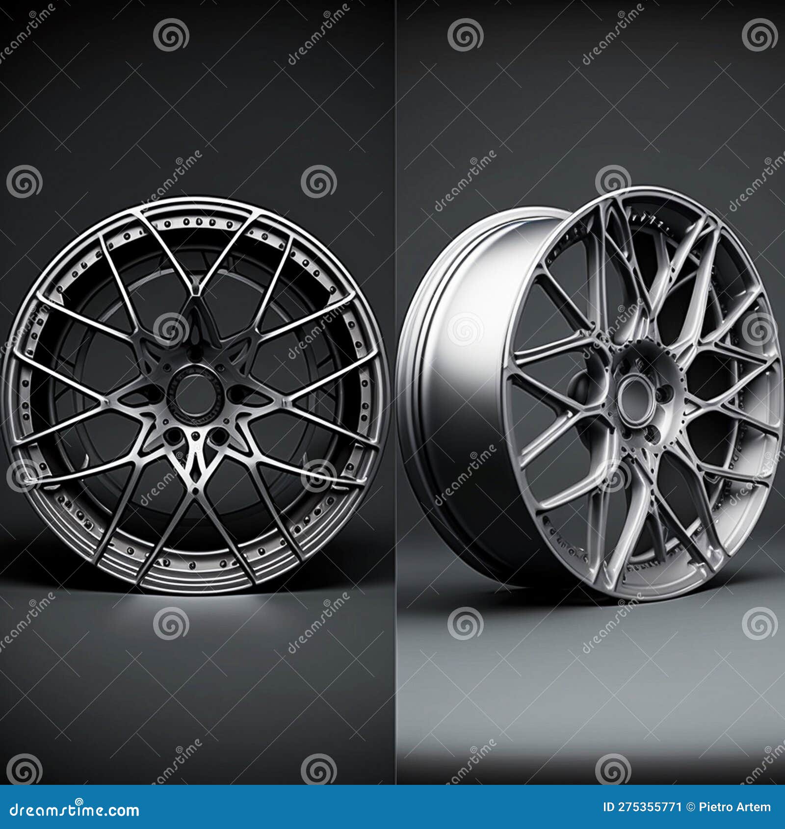 Front and Back Empty Car Wheels Mockup Template, Generative AI Stock ...