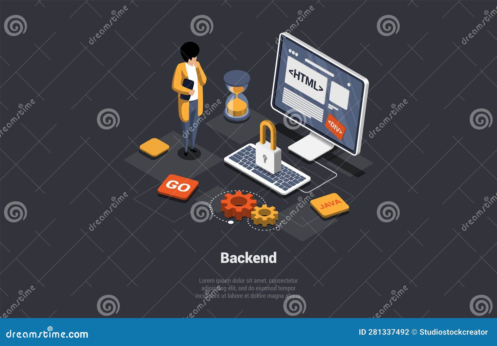 Front, Back End of Development, Responsive Web Design, Website Interface, Coding and Programming ...