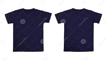 Front and Back Navy Blue Tshirt Stock Image - Image of garments, casual ...