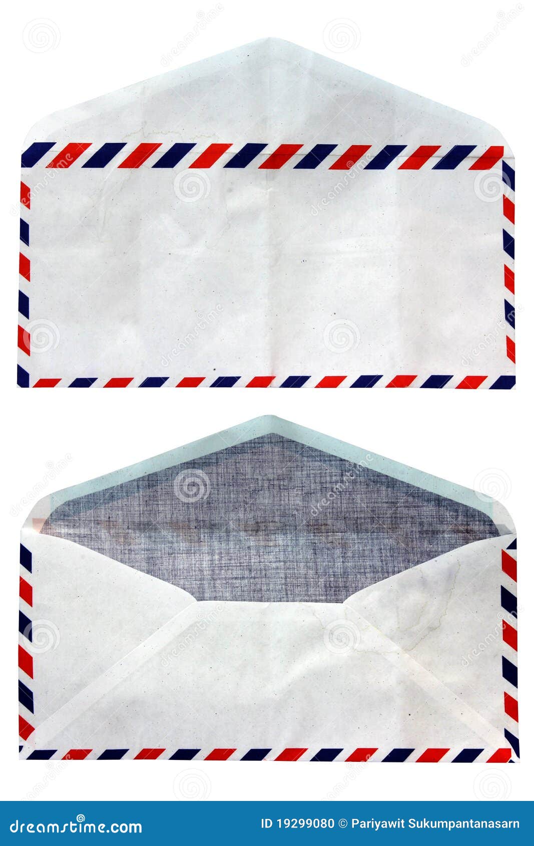 Front and Back, Old Envelopes Was Open Isolate on Stock Photo - Image ...