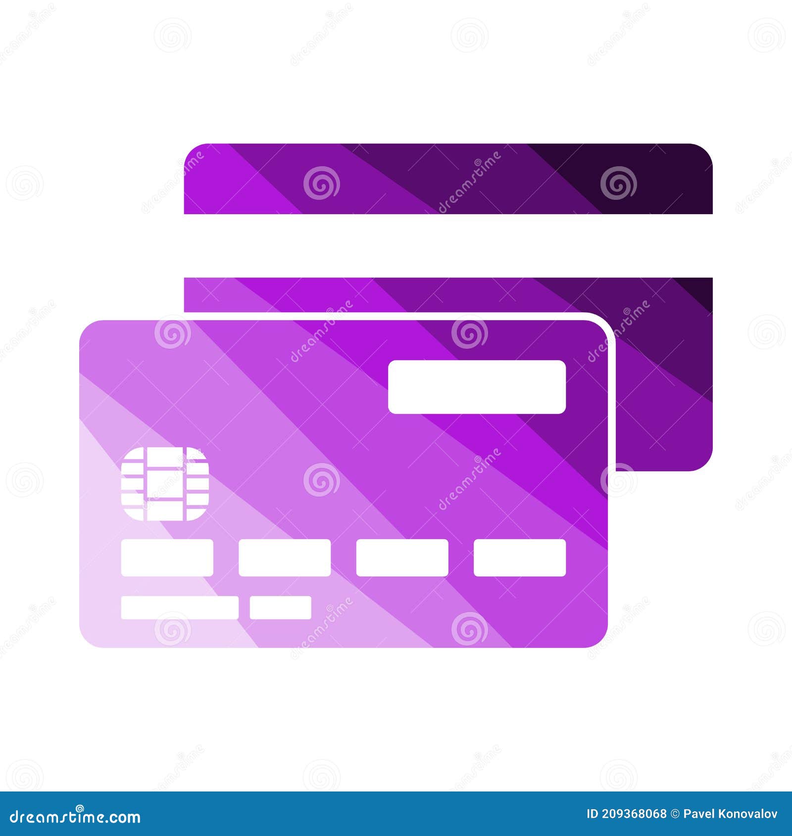 Front and Back Side of Credit Card Icon Stock Vector - Illustration of ...