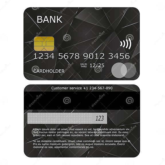 Front and Back Side Credit Card Vector Editorial Photography ...