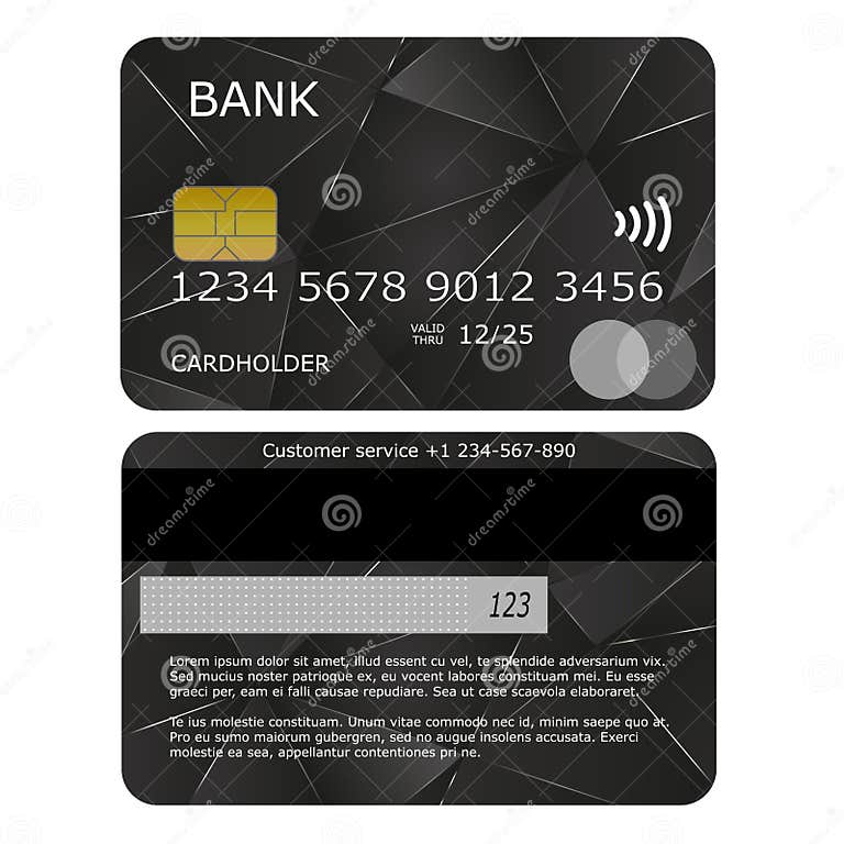 Front and Back Side Credit Card Vector Editorial Photography ...
