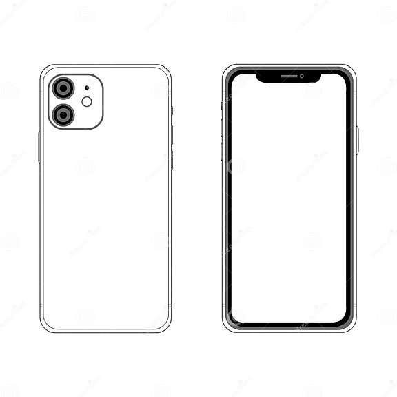 Front and Back Side Iphone 11. Vector Simple Graphic Illustration. Icon ...
