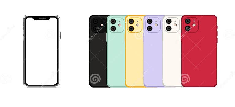 Front and Back Side New Iphone 11. Vector Simple Graphic Illustration ...