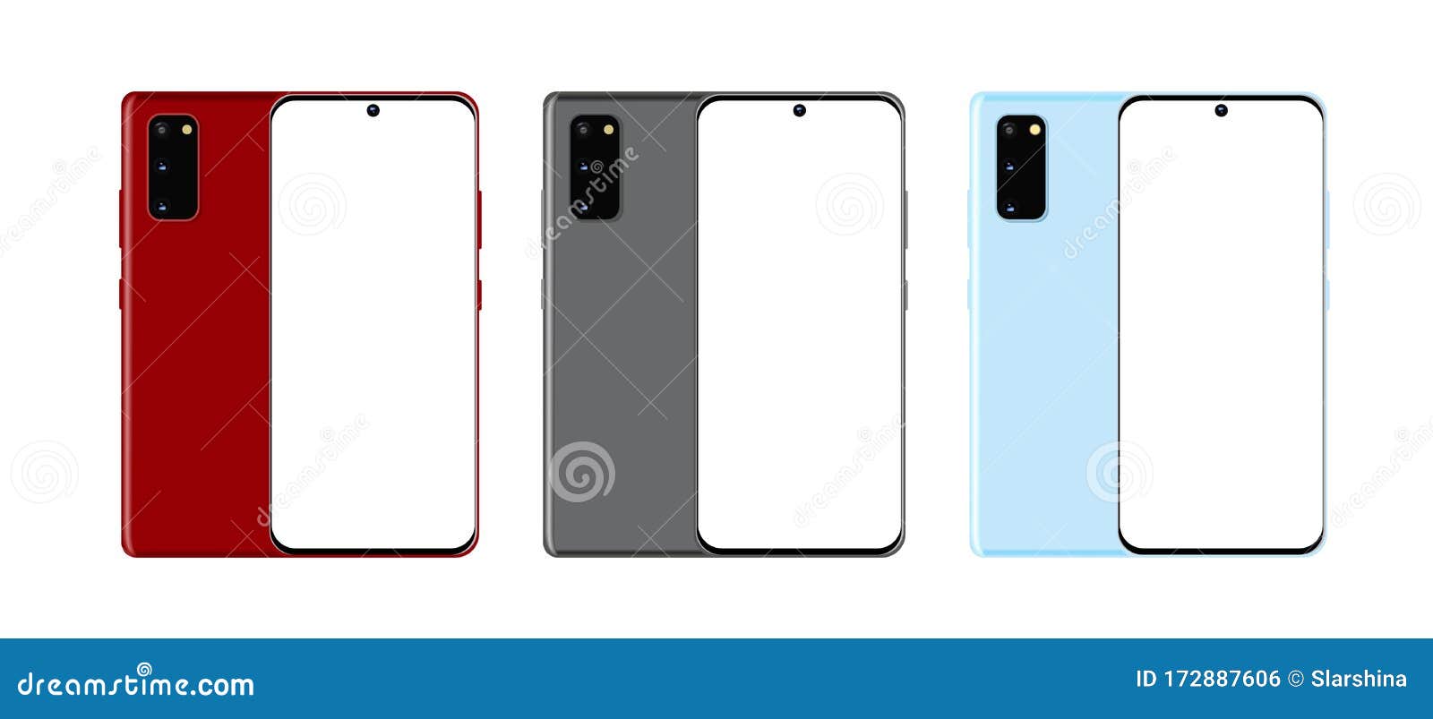 Front and Back Side New Model Galaxy Smartphone. Stock Vector ...