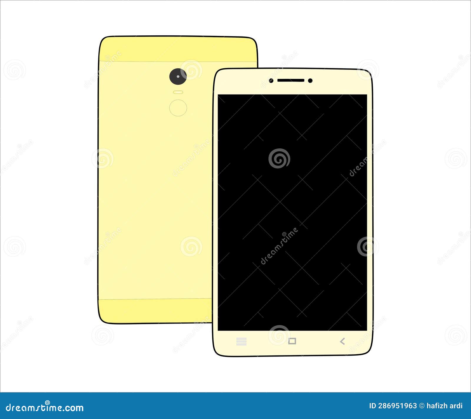 Front and Back Side Phone Vector Illustration Stock Vector ...