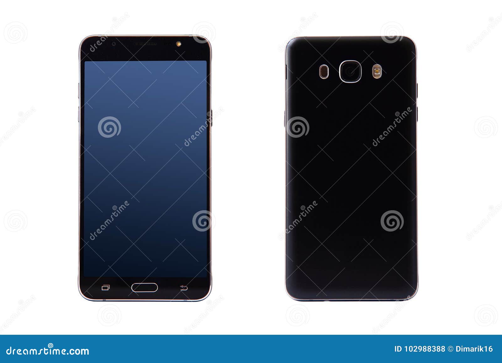 Front and Back Sides of Black Smartphone Stock Photo - Image of ...