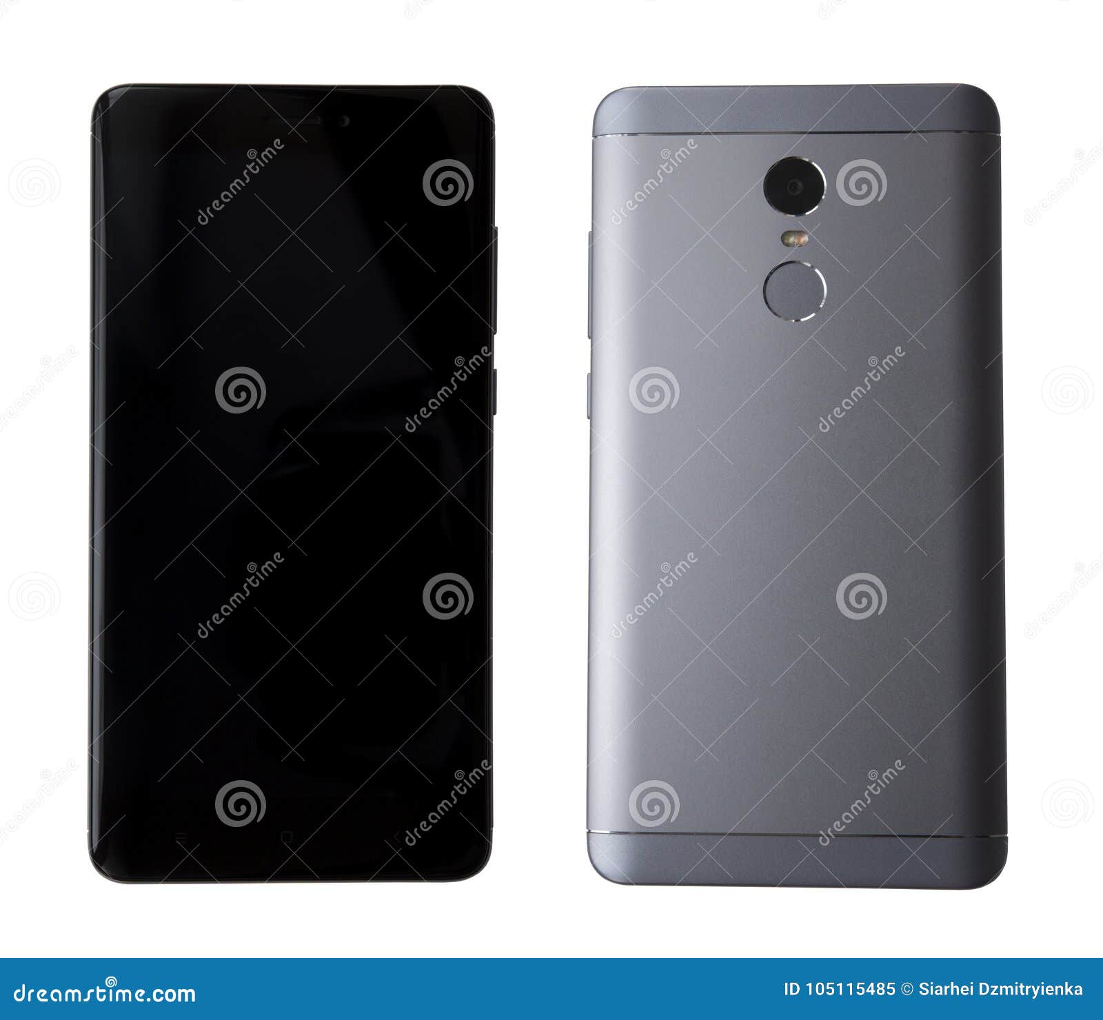 Front And Back Sides Of Modern Smartphone Isolated On White Background ...