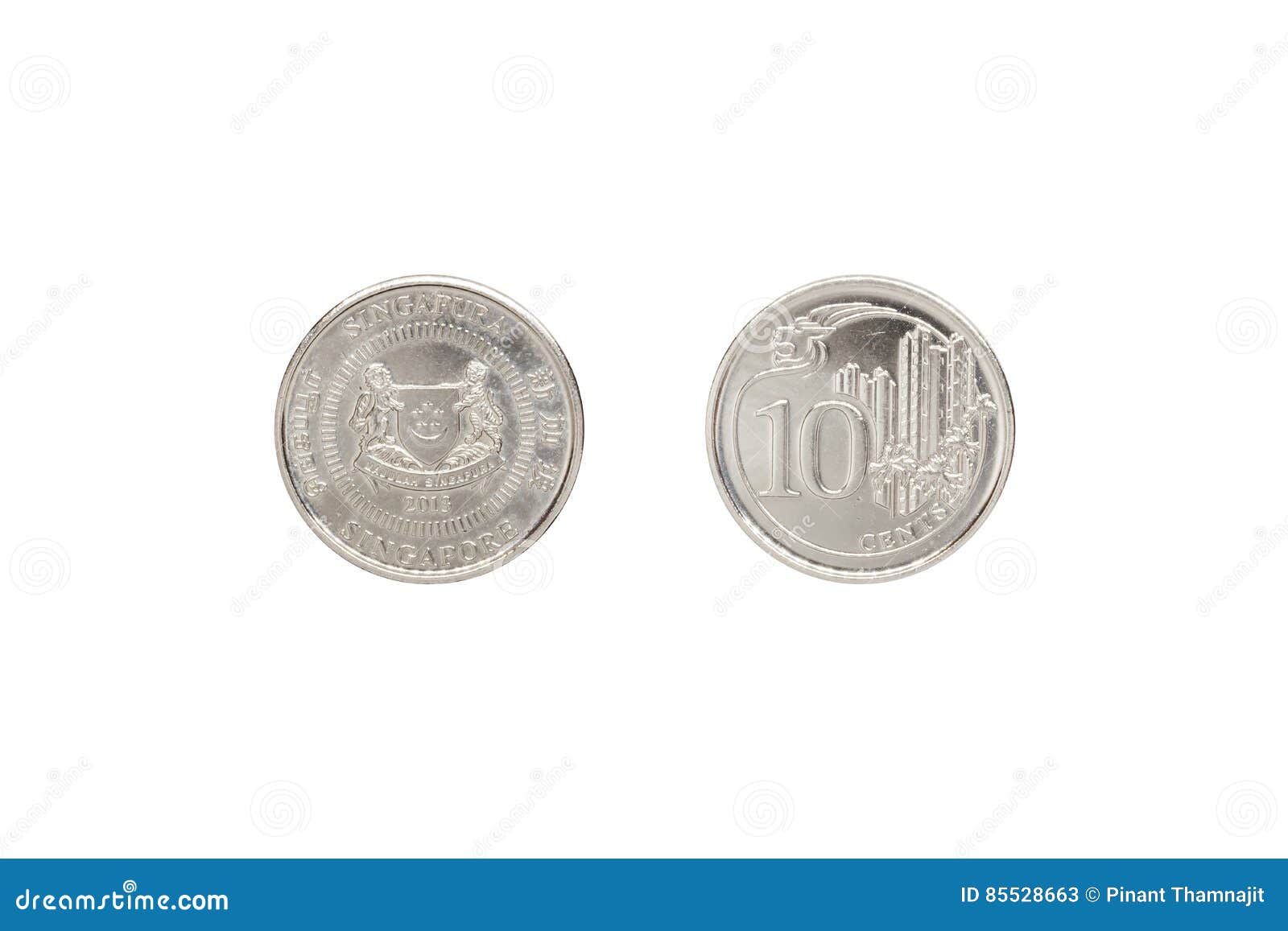 Front and Back of Singapore Coin 10 Cent. Stock Image - Image of coin ...