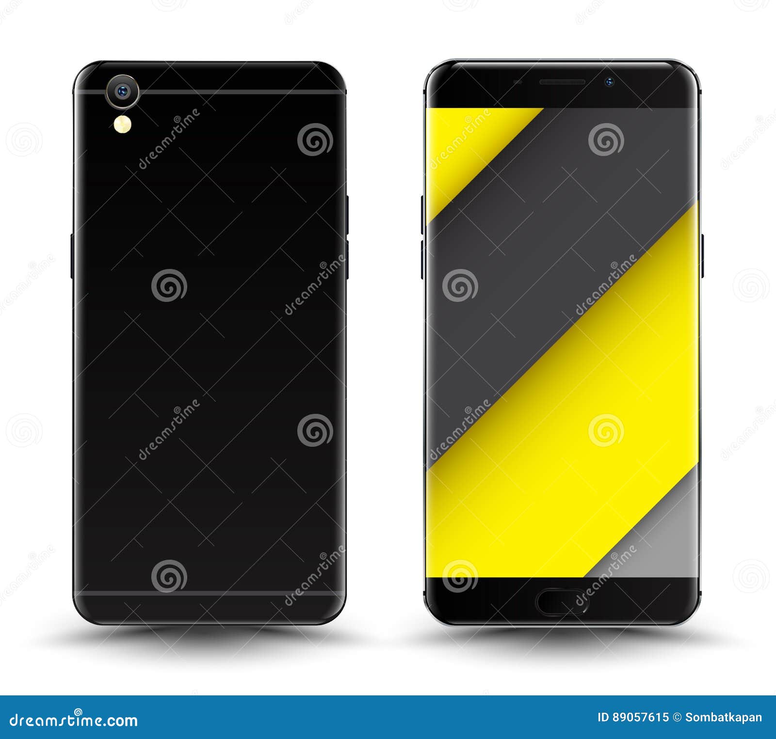Front and Back Smartphone Mockup. Stock Vector - Illustration of ...