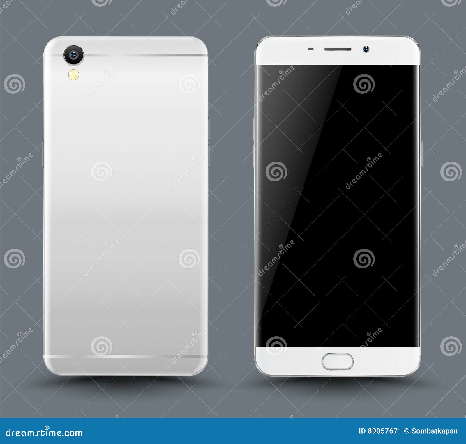 Front and Back Smartphone Mockup. Stock Vector - Illustration of ...