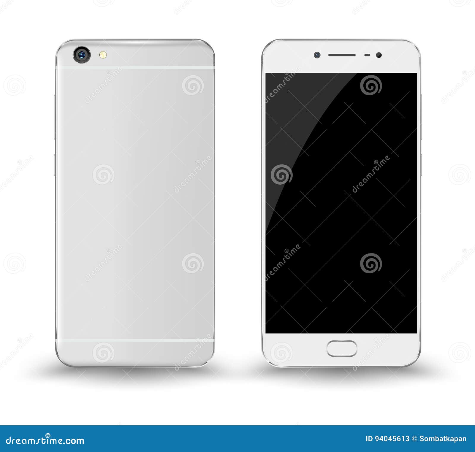 Front and Back Smartphone Mockup. Stock Vector - Illustration of ...