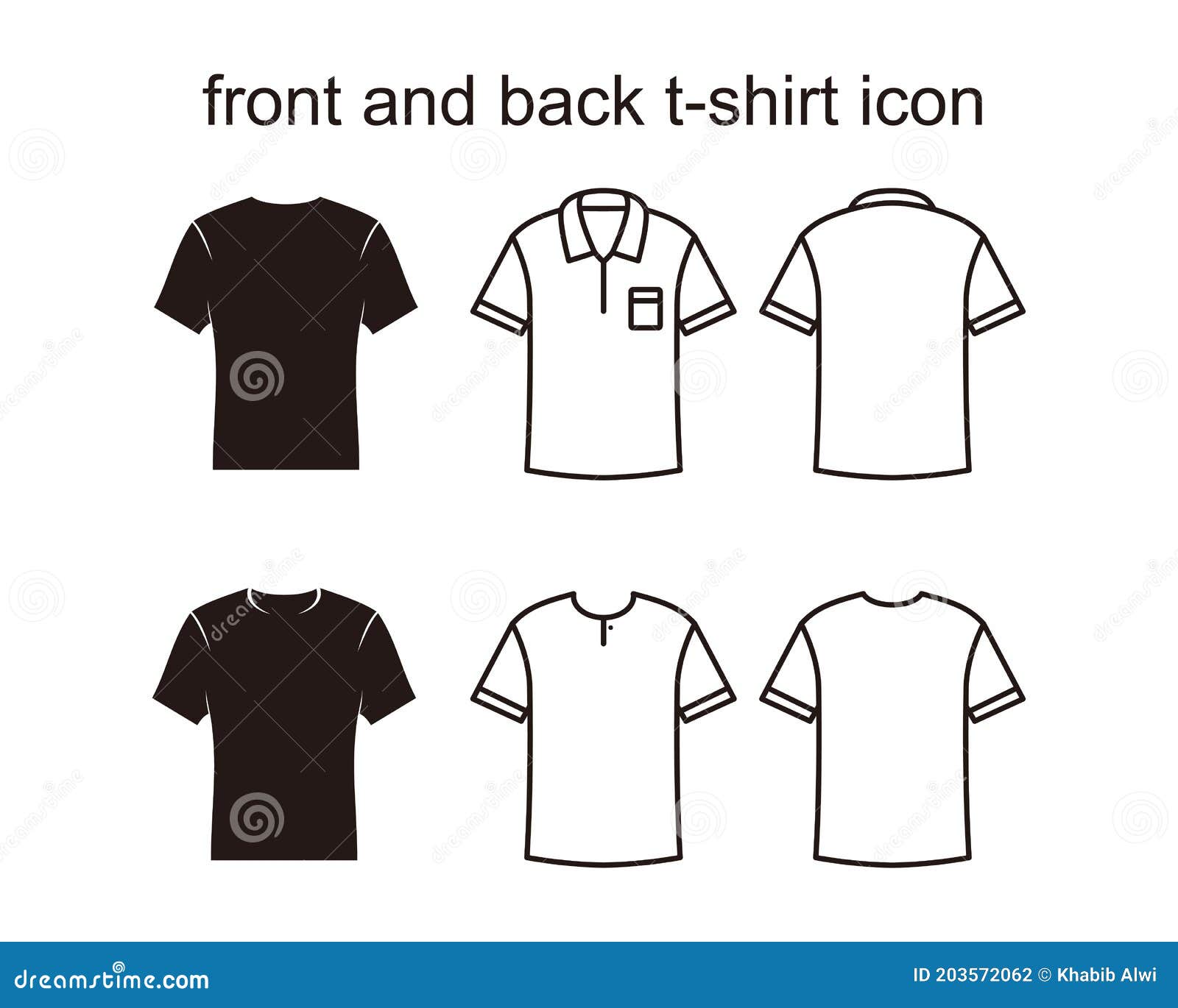 Front and Back T-shirt Icon Stock Illustration - Illustration of vector ...
