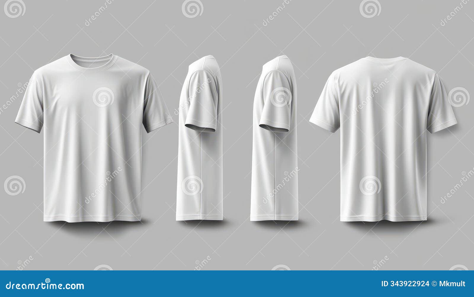 Front and Back T-shirt Mockup Showcasing Various Angles of a Plain ...