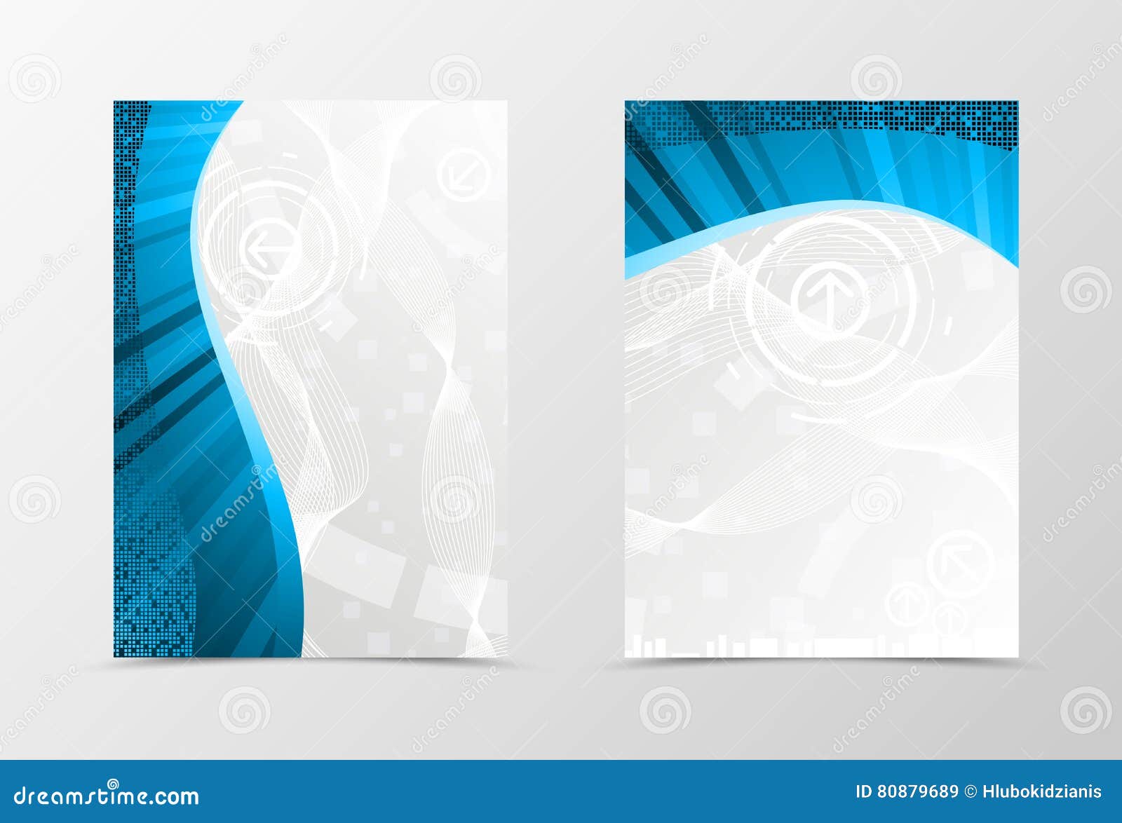 Front and Back Technologic Wave Flyer Template Design Stock Vector ...