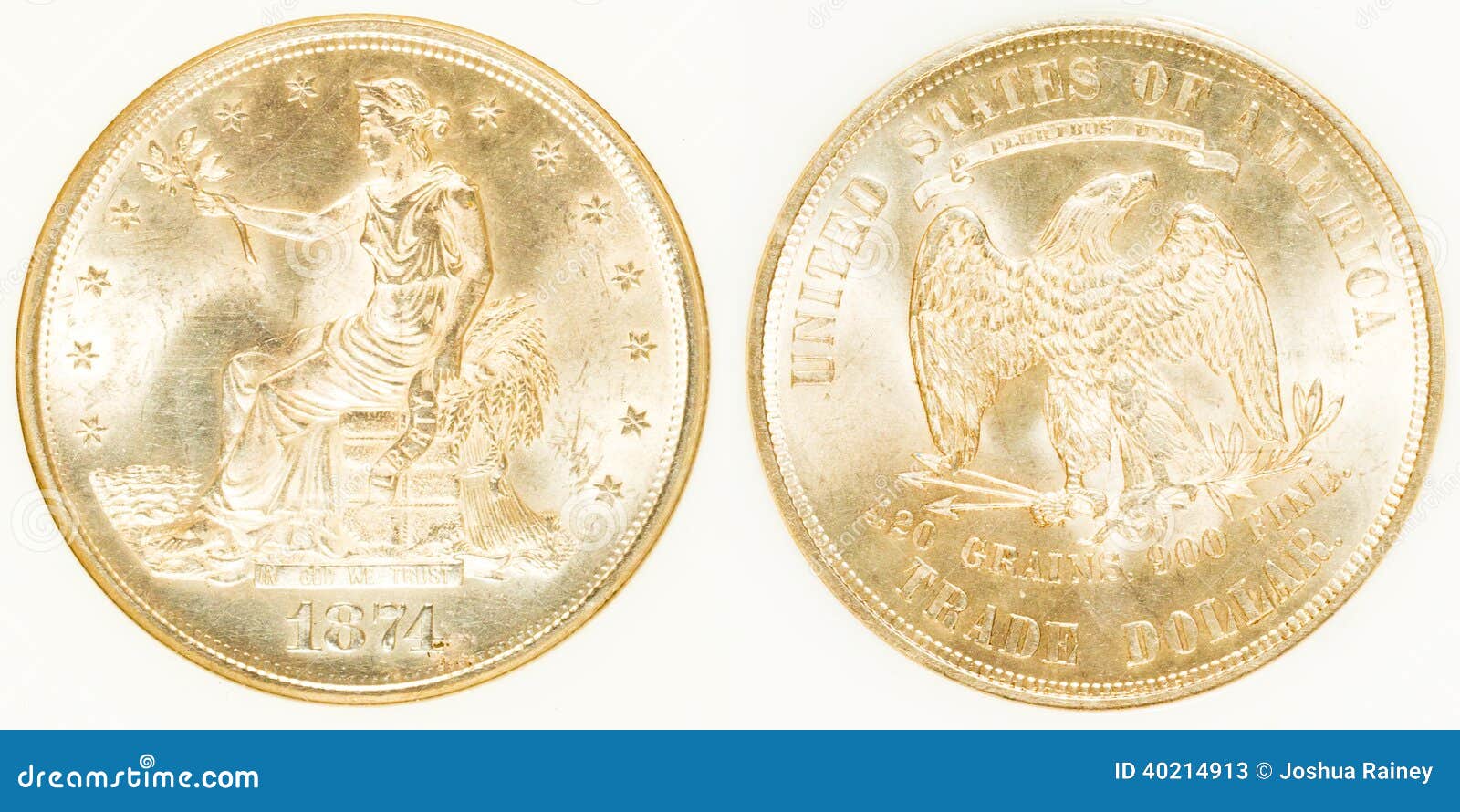 Front and Back Trade Dollar Silver Stock Image - Image of dollar ...