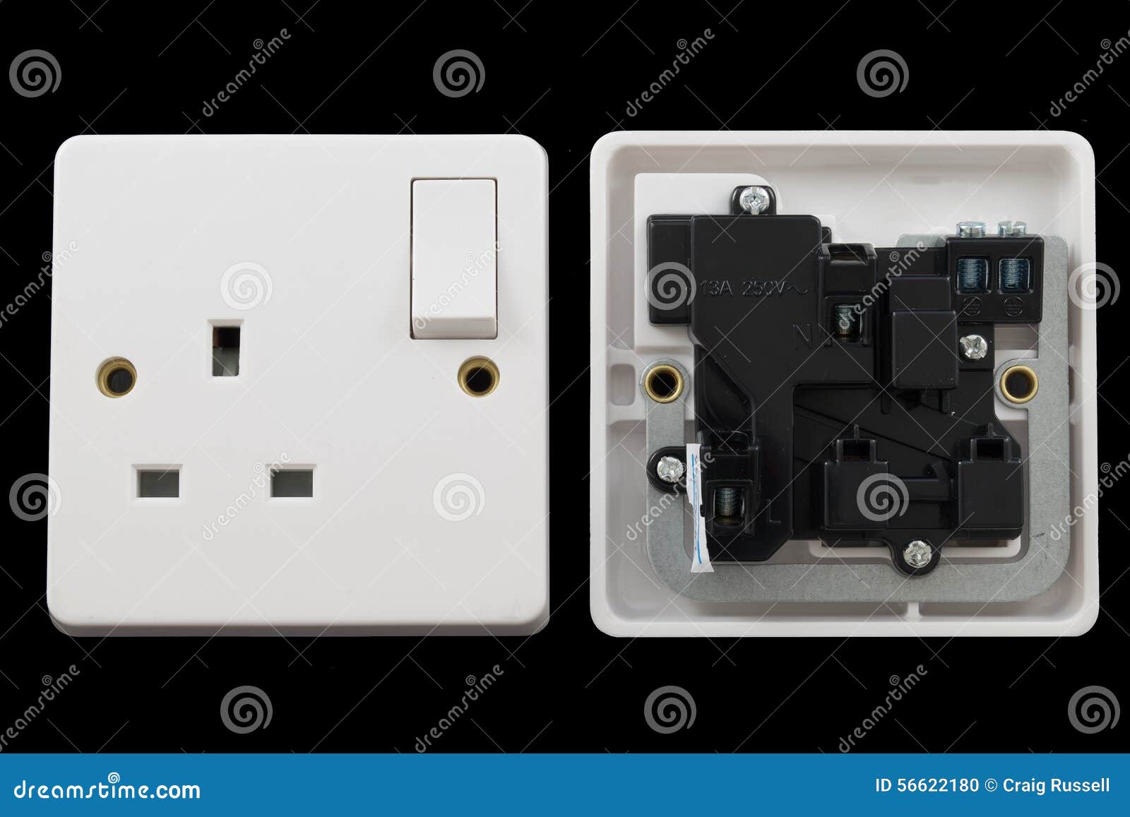 Front and Back of a UK Power Socket Stock Photo - Image of white, house ...