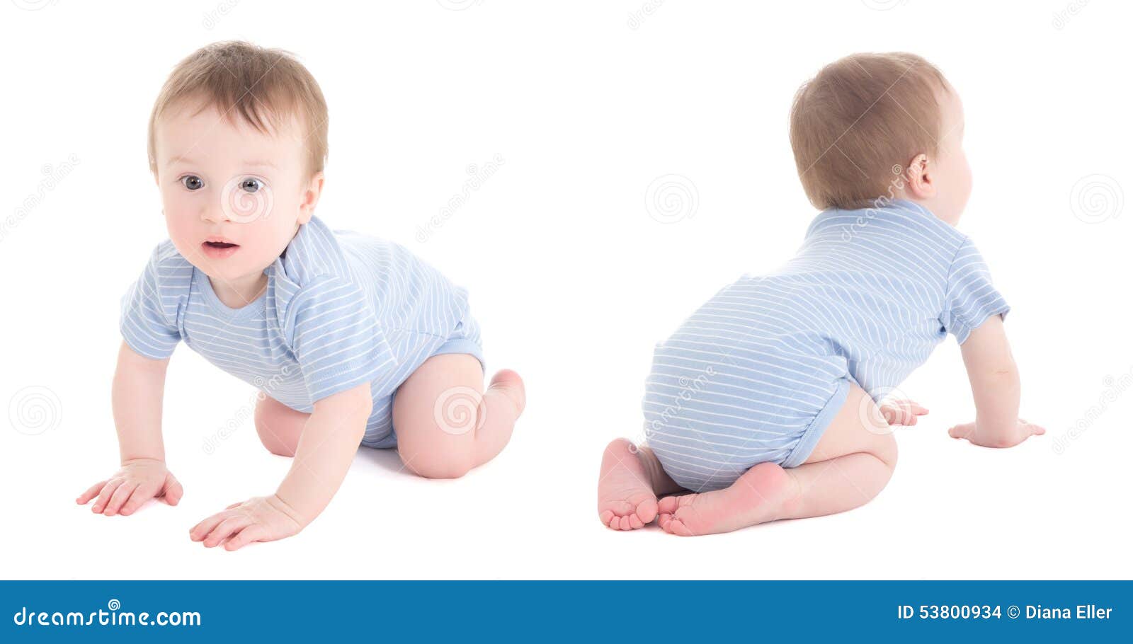 Front and Back View of Baby Boy Toddler Isolated on White Stock Photo ...