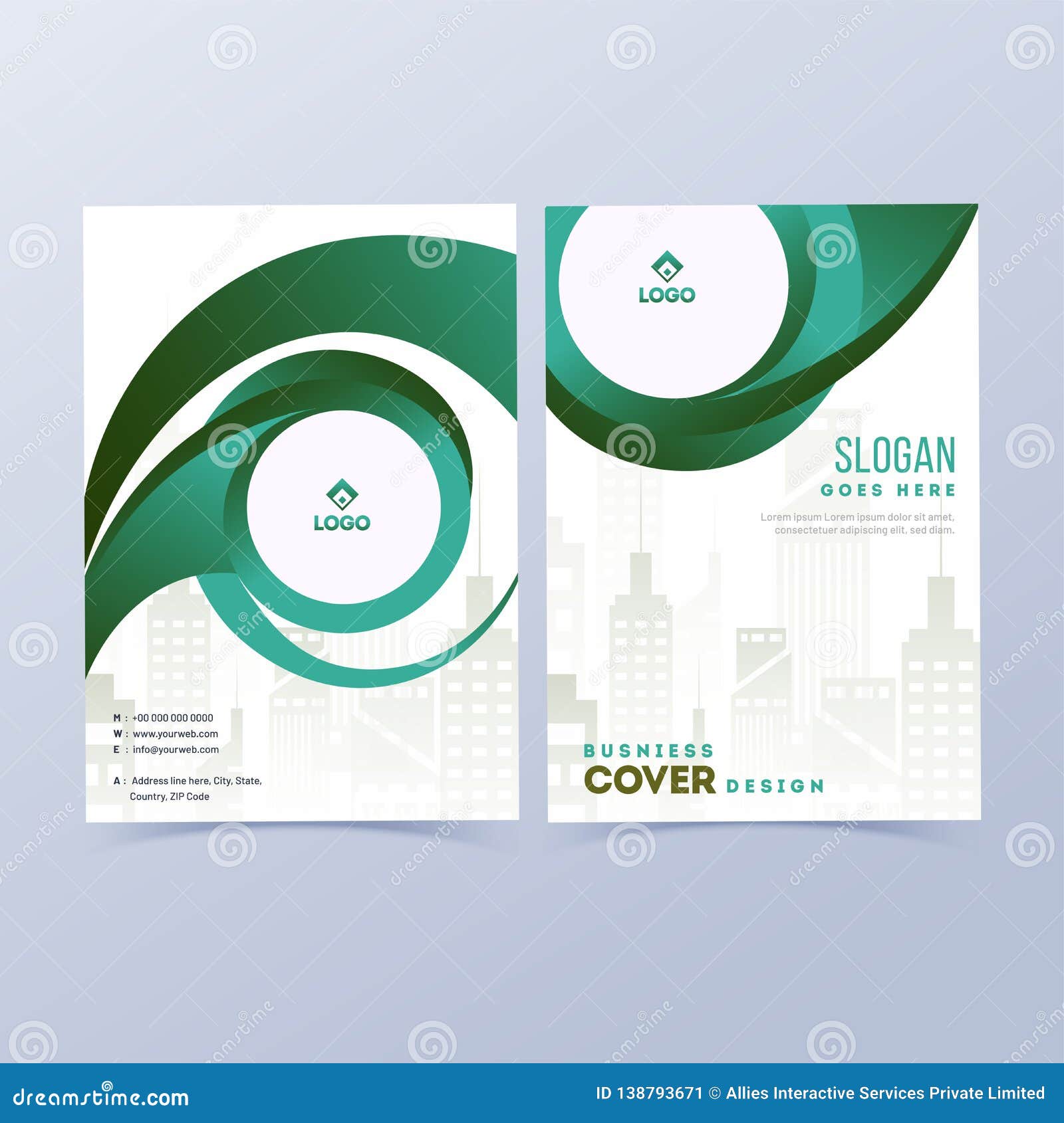 Front and Back View of Business Template or Cover Design. Stock ...